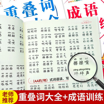 2本小学生成语大全+叠词大全词语专项通用日常积累词语AABB ABAB小学通用成语叠词大全ABB AABC 系列词语积累