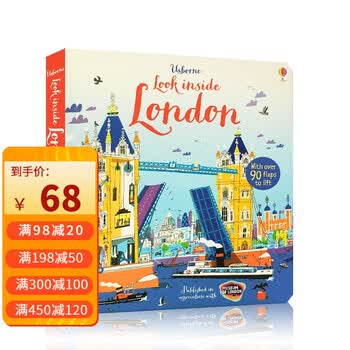 英文原版绘本 Usborne Look inside London 伦敦 百科翻翻纸板书