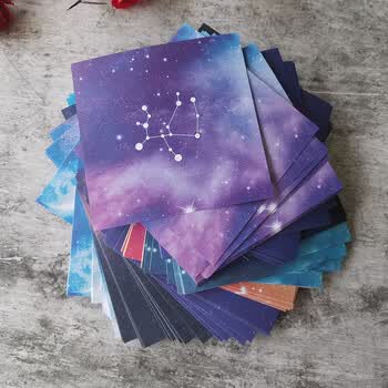 千纸鹤折纸专用纸折叠爱心玫瑰花小号迷你卡纸正方形星空手工彩纸diy手工制作礼物纸飞机纸张材料儿童彩色纸 十二星座折纸约300张