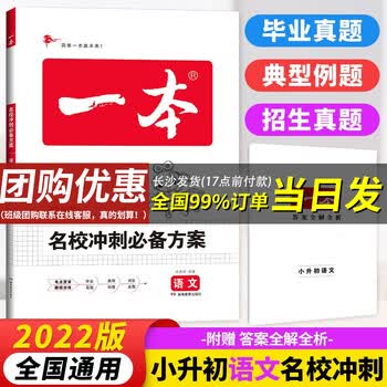 【当日发】2022新版一本小升初名校冲刺必备方案语文数学英语小学毕业升学模拟试卷及真题精选总复习 语文
