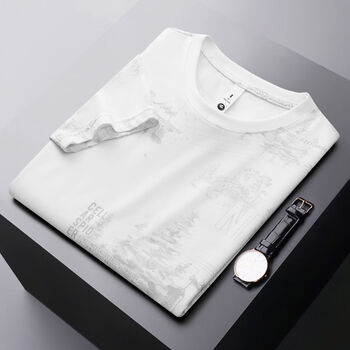 FHRU轻奢级冰丝男T恤夏季薄款宽松商务速干半袖T恤冰感透气潮 白色 4XL (建议190-210斤)【图片 价格 品牌 报价】-京东