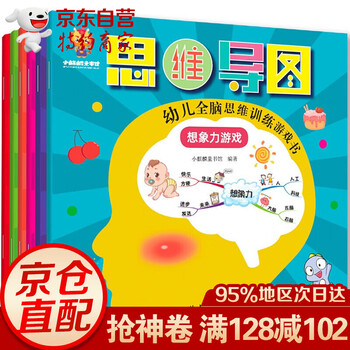 全脑思维训练游戏书6册 越玩越聪明的幼儿游戏书 提高创造力推理力专注力记忆力 3-6岁儿童智力开发书