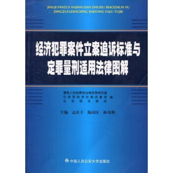 正版图书 经济犯罪案件立案追诉标准与定罪量刑适用法律图解 孟庆丰,陈国庆,孙茂利 中国人民公安大学出