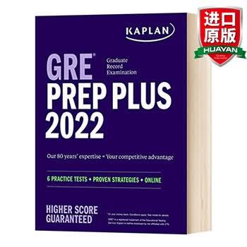 英文原版 GRE Prep Plus 2022 6 Practice Tests + Proven