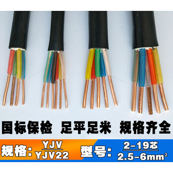 KVV国标纯铜YJV2/3/4/5芯1.5/2.5/4/6平方家用电源线室外铜芯电线 【2*1.5平方】【纯铜不带铠】【图片 价格 品牌 报价】-京东
