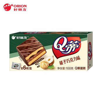 好丽友（orion）多枚派巧克力派婚庆点心休闲零食蛋糕点小吃 【6枚】Q蒂蛋糕榛子味168g【图片 价格 品牌 报价】-京东