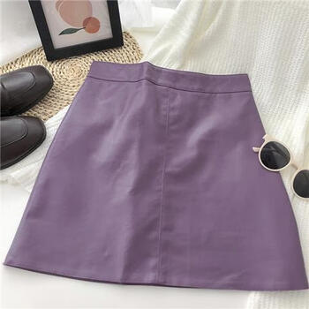 FHRU简约易搭配秋新款时尚气质惊艳裙子高级感PU皮裙纯欲风包臀半身裙 紫色 S【图片 价格 品牌 报价】-京东