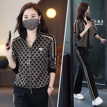 洛比狮运动套装女春秋新款时尚韩版格卫衣早秋宽松大码跑步服休闲两件套 3602黑色 女5XL(150斤-170斤)【图片 价格 品牌 报价】-京东