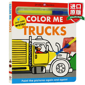 英文原版绘本 给我着色 卡车 Color Me Trucks 上色本 赠笔 罗杰普里迪
