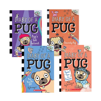Diary of a Pug 哈巴狗日记 4册 英文原版 Scholastic Acorn 学乐大树系列 儿童桥梁章节 英语学习书籍课外阅读读物 . 梦想童趣城