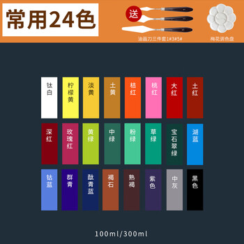 丙烯颜料防水手绘画材料diy墙绘彩绘工具24色画鞋子12色300ml白色炳稀染料不掉色儿童涂鸦丙 常用24色 100ml