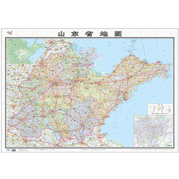 2022年 中国分省地图 107*76厘米 无折痕版 覆膜防水墙贴挂图 山东省地图
