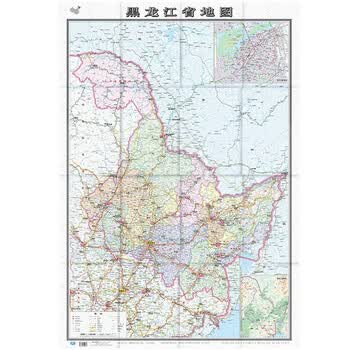 2022年中国分省地图纸质版高清墙贴 1068*749毫米 黑龙江省地图