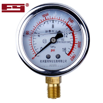 【富仪YN60】富仪 径向耐震型压力表YN-60抗震充油测压力液压水压表气压表油压表 0-16MPA 【行情 报价 价格 评测】-京东