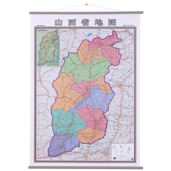 2021年竖版学习办公装饰地图 1.4米*1米 山西省地图