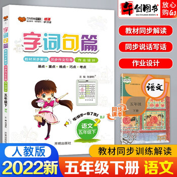 【自选】新版小学字词句篇一二三四五六年级上下册语文人教版教材解读同步训练字词句段篇章同步专项训练基础 五年级下册