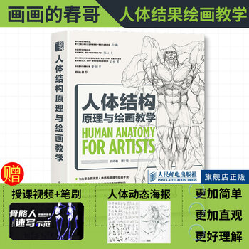 人体结构原理与绘画教学【官方随机掉落签名】画画的春哥人体结构造型手绘技法素描原理与绘画人物游戏动漫人