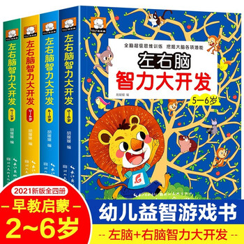 逻辑思维训练左右脑全脑开发儿思维训练2-3-4-5-6岁幼儿开发智力的书早教启蒙专注力游戏 2-6岁全脑开发4册