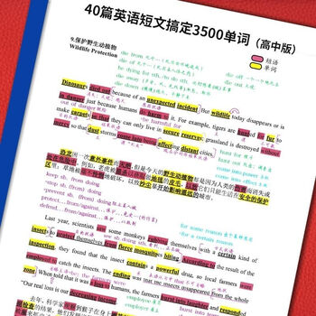 新版40篇短文英语短文搞定高考3500单词短语词汇彩色速记笔记本 高中英语词组固定搭配 41页