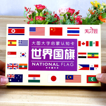 动物大卡片宝宝启蒙早教认知幼儿园看图识字2-3-5岁儿童益智玩具 世界国旗60张 大尺寸