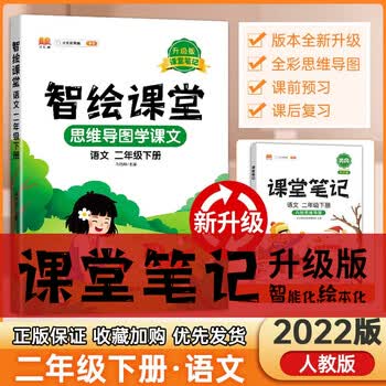 2022新升级版课堂笔记一二三四五六年级下册语文数学英语同步部编人教版课堂笔记新升级版智绘课堂全解全析练习册 【二年级下册】语文