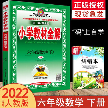 2022新版 小学教材全解 六年级下册数学 6年级学生教辅书下册 数学人教版