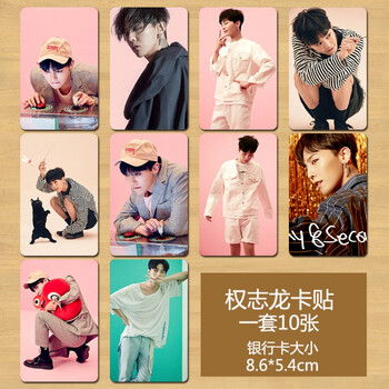 bigbang海报 2021全新权志龙崔胜贤太阳大成写真壁纸墙贴8张 GD卡贴(逗猫) 海报43X29cm 一套8张