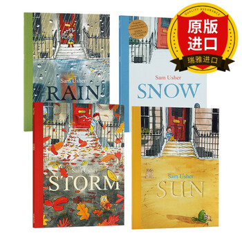 气候绘本4册 英文原版 Snow Rain Sun Storm 晴天 暴风 雪 雨水 英文版儿童英语