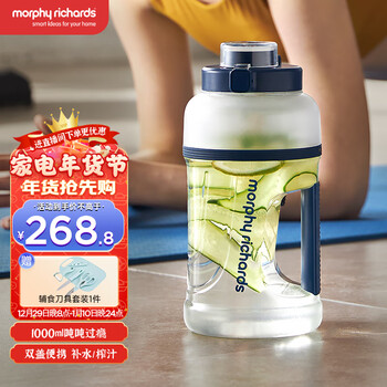 摩飞电器（Morphyrichards） 榨汁杯便携大容量运动果汁杯无线户外榨汁机胖吨桶MR9802 轻奢蓝【图片 价格 品牌 报价】-京东