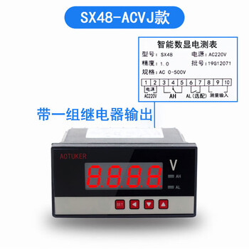 AC500V数显仪表AC220V单相交流电压表测试仪SX48-ACV DP3 48*96 SX48-ACVJ 带一路继电器输【图片 价格 品牌 报价】-京东