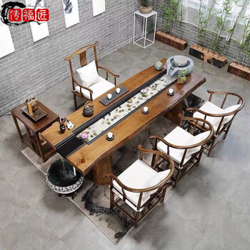 传福匠茶桌新中式简约现代实木流水功夫泡茶桌椅茶几循环养鱼茶台禅意桌 110桌流水桌【图片 价格 品牌 报价】-京东