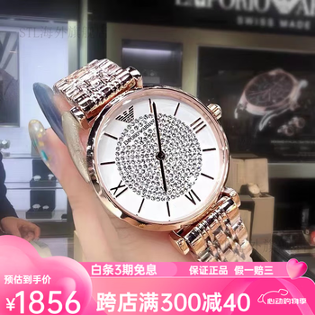 安普里奥·阿玛尼（Emporio Armani）【情人节礼物】满天星手表女玫瑰金镶钻钢防水石英女士腕表AR1124 AR11244玫瑰金 ...