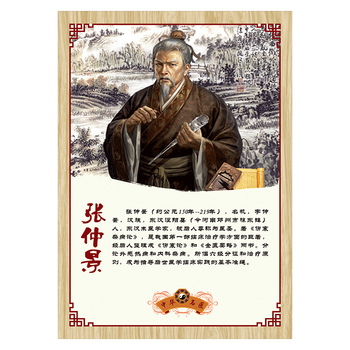 中医文化宣传画海报古代中华十大名医名师相肖像头像画像挂图墙贴画覆膜贴纸WSA WSA59-02 张仲景 70*50厘米 覆膜防水PP贴纸
