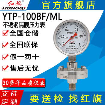 红旗牌仪表YTP-100BF/ML全不锈钢隔膜压力表耐腐蚀耐高温螺纹连接 0~0.6MPa【图片 价格 品牌 报价】-京东