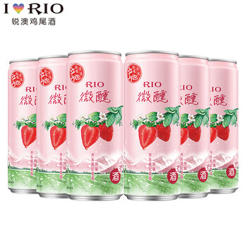 锐澳（RIO）微醺小美好限定系列鸡尾酒预调酒洋酒闺蜜整箱3度330ml伏特加年货 丹东哈尼草莓风味330mL6罐【图片 价格 品牌 报价】-京东