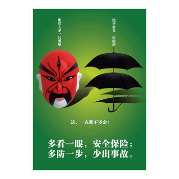 2022年安全生产月宣传画海报挂图展板企业文化安全文化宣传栏墙贴画NAH NAH03 多看一眼 80*60厘米 覆膜防水PP贴纸