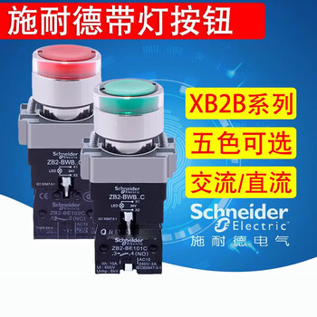 施耐德自复位带灯按钮开关XB2BW33B1C绿色XB2BW34M1C常开24V220V绿色1常开 需要加装触点联系 AC/DC24V【图片 ...