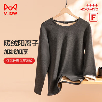 【猫人U22614037】猫人（Miiow）男士保暖内衣 420g加厚羊羔绒 阳离子保暖衣 可打底可外穿 科技高效锁温 男圆领保暖上衣【行情 报价 价格 评测】-京东