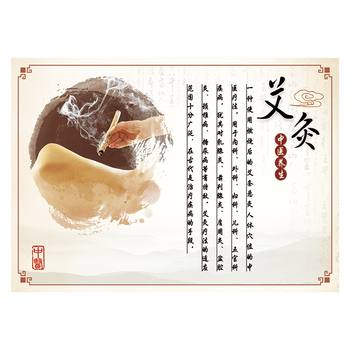 中医文化宣传画挂图海报针灸推拿足疗展板宣传栏横版墙贴画覆膜防水贴纸WSA75 WSA75-01 艾灸宣传画 80*60厘米 覆膜防水PP贴纸