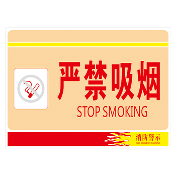 定制消防安全标志牌警示标识牌消火栓水泵接合器提示牌标示牌TEP75 TEP75-27 严禁吸烟 20*15厘米 覆膜防水PP贴纸