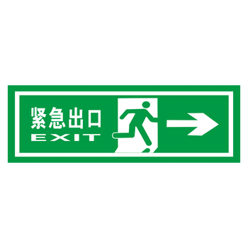 疏散指示标志消防标识牌安全出口EXIT向右向左直行箭头标示贴提示牌TEP85 TEP85-05 紧急出口疏散指示标志 30*10厘米 覆膜防水PP贴纸