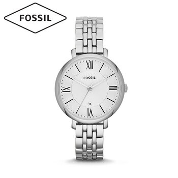 【Fossil石英女士】化石（Fossil）手表 欧美时尚简约防水石英女表 女士潮流时装腕表 大气轻奢白盘月光银钢带学生女表ES3433【行情 ...