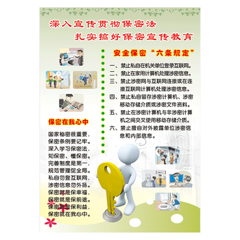 安全保密教育宣传挂图宣传画军队部队保密守则宣传栏墙贴画防水贴纸NAH NAH39 深入宣传贯彻保密法 80*60厘米 覆膜防水PP贴纸