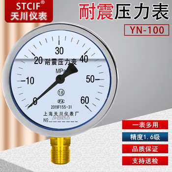 上海天川 YN-100耐震压力表 水压表气压表油液压负压表真空表精度1.6级 0~60MPa M20*1.5【图片 价格 品牌 报价】-京东