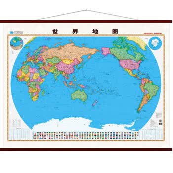 2021年 世界地图 1.6米*1.24米 军民两用版 高清大气 领导办公挂图