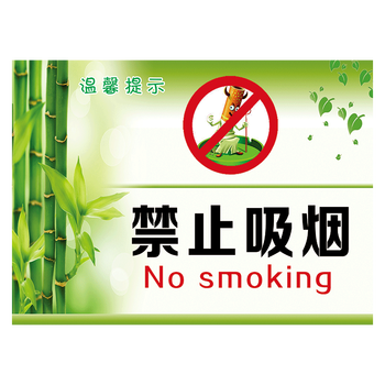 温馨提示标志标识牌提醒标语内有空调出入请关门标示贴纸提示牌TWP TWP39 禁止吸烟 40*30厘米 覆膜防水PP贴纸