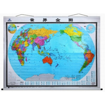 世界地图挂图 世界全图政区 高清彩印挂绳 商务办公装饰 高清覆膜防水大型精装2米x1.5米
