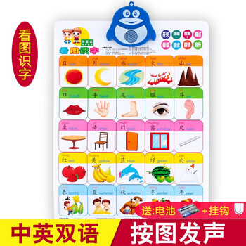 0-3岁婴幼儿按图触摸发声挂图 拼音识字卡数字有声启蒙早教 乖宝宝有声汉语拼音挂画 幼儿早教认知卡 看图识字