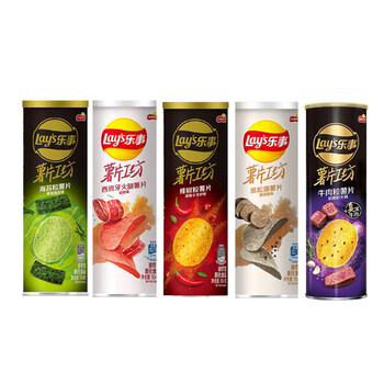 乐事（Lay's）新品无限罐装薯片工坊黑金系列104g*3小龙虾黑松露玫瑰味零食 【5罐】和牛+龙虾+海苔+黑松露+【图片 价格 品牌 报价】-京东
