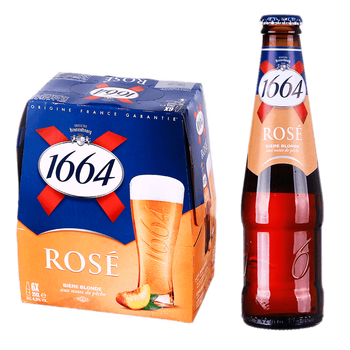 Kronenbourg啤酒 法国原装原瓶进口1664果味精酿啤酒 250mL 6瓶 1664玫瑰-4月到期【图片 价格 品牌 报价】-京东